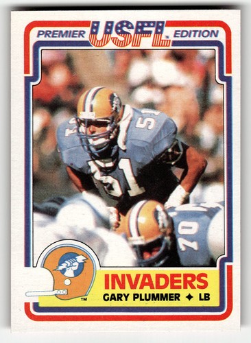 1984 Topps USFL FOOTBALL Gary Plummer #88 Oakland Invaders HIGH GRADE ...