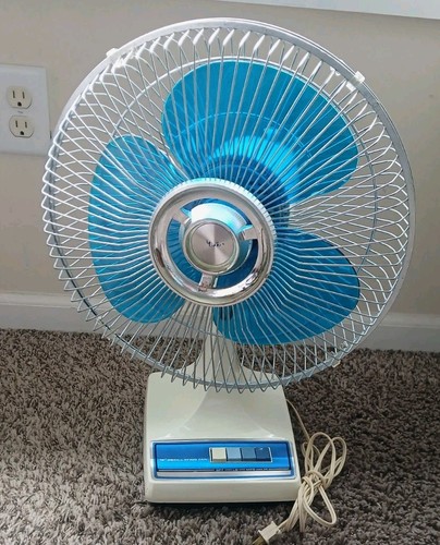 VTG Lasko 12” Oscillating Fan Blue Blade 3-Speed Type-12 Retro 70s 80s ...