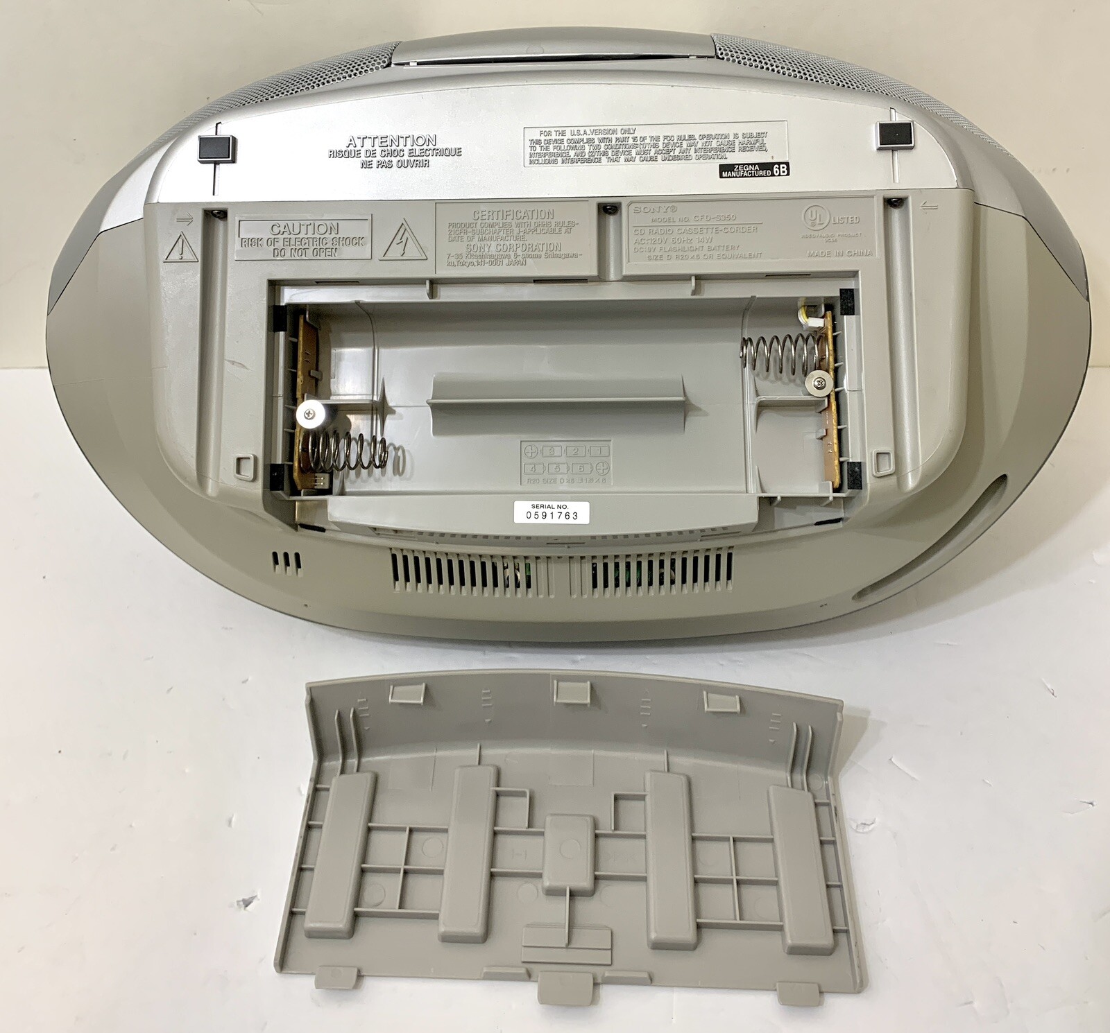 Sony CD-R/RW Playback CFD-S350 Cassette Radio Wide Directional Convex ...