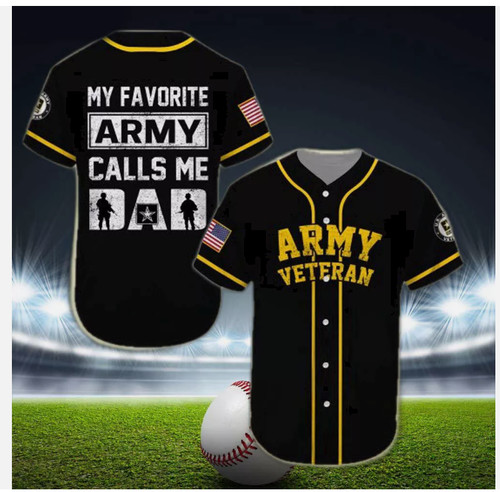Army Veteran My Favorite Army Calls Me Dad Father's Day 3D Baseball ...