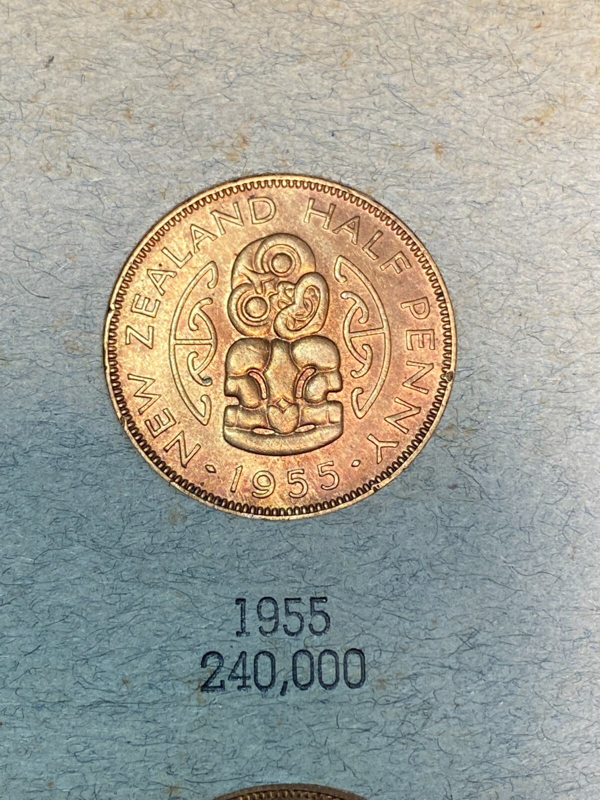 Remarkable New Zealand Half Penny Collection With Rainbow Toned Key ...