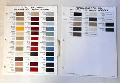 1991 FORD NASON COLOR PAINT CHIP CHART ALL MODELS | eBay