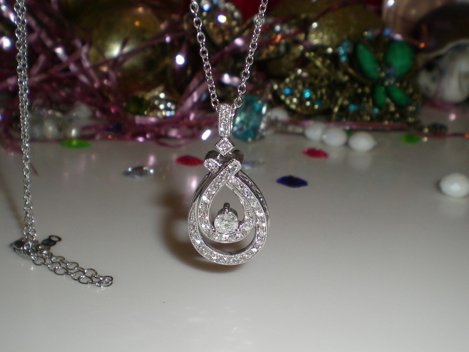 KAY Love's Embrace 14K White Gold 3/4ct Diamond Necklace 💎Original ...