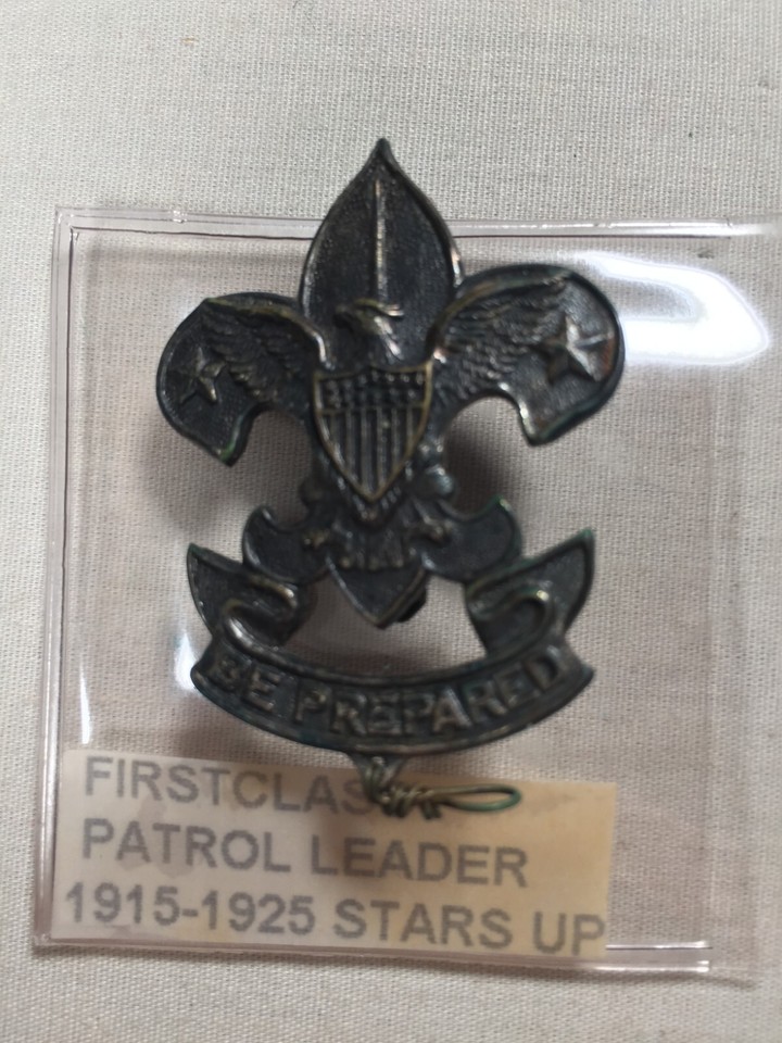 1915 - 1925 First Class Patrol Leader Pin stars up BSA Rank Position Emblem | eBay