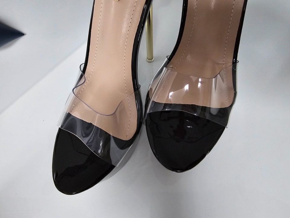 PVC Transparen Open Peep Toe Platform High Heels Buckle Strap Sandal | eBay