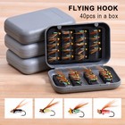 40PCS bionic fly fishing hooks fly fishing insect hooks fishing tackle ...