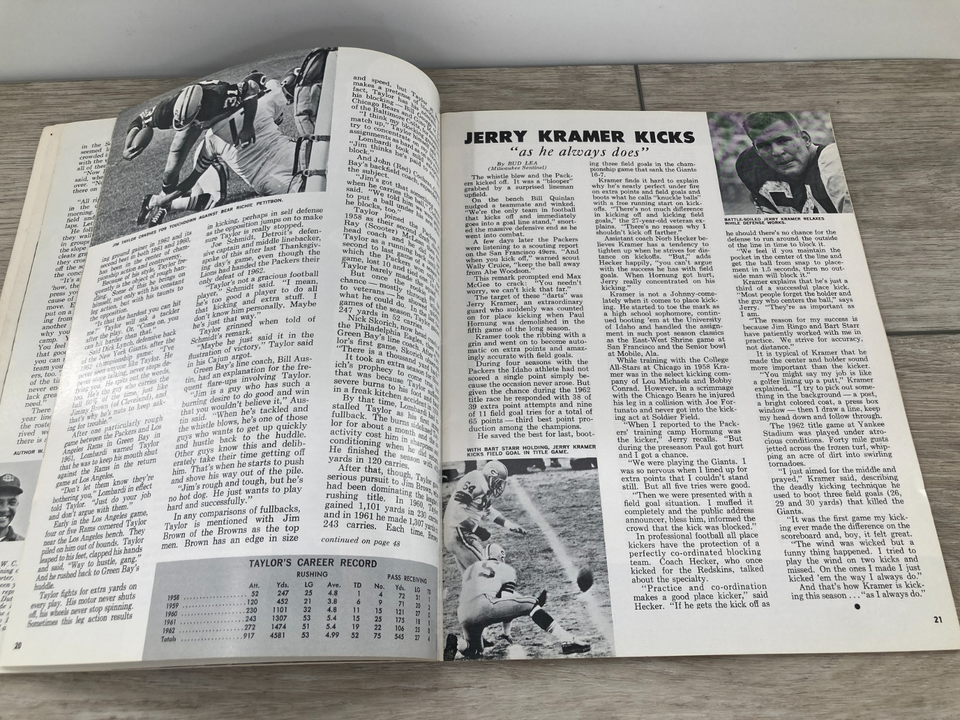 1963 Green Bay Packers Jim Taylor Vikings Nfl Yearbook Rare Cover ...