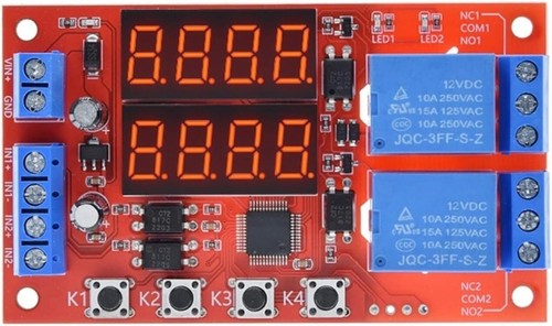 12V 10A Adjustable Time Delay Relay Module 32 Modes Dual Way LED Timer ...