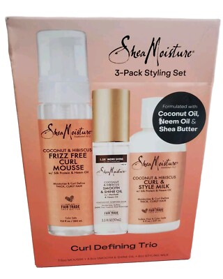 Shea Moisture - 3 Pack Styling Set - Mousse, Smooth Shine Oil, Curl ...