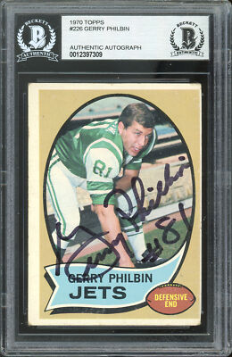 Jets Gerry Philbin Authentic Signed 1970 Topps #226 Card Autographed ...