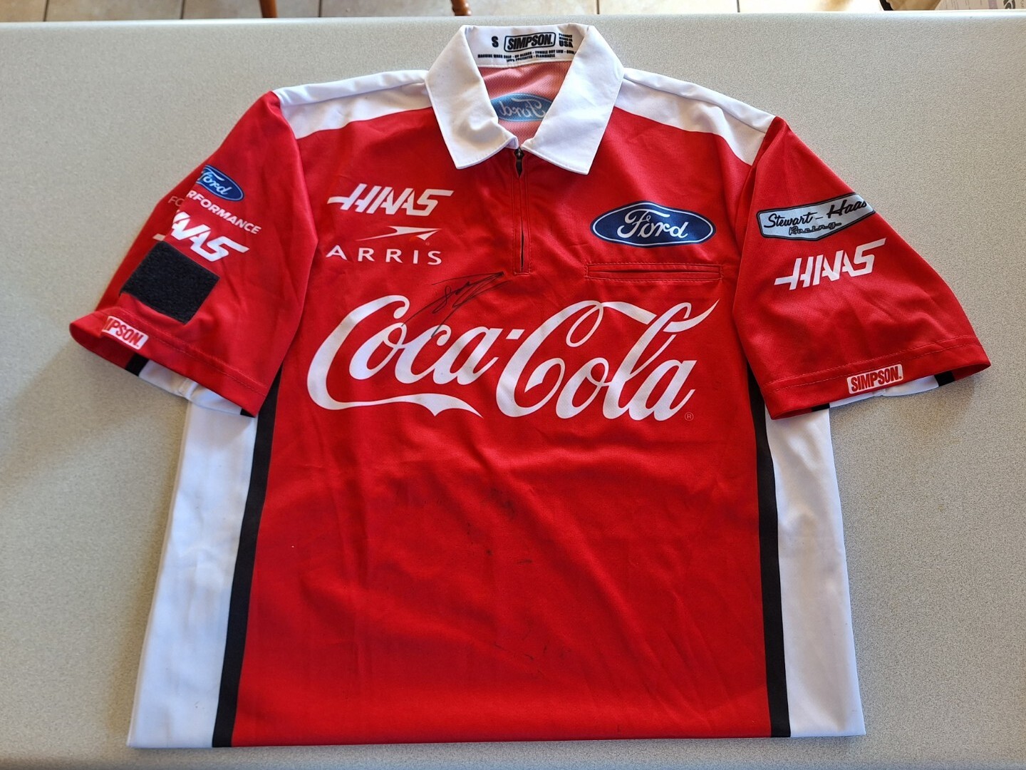 Daniel Saurez Signed Race Used Coca Cola Crew Shirt Size Small | eBay