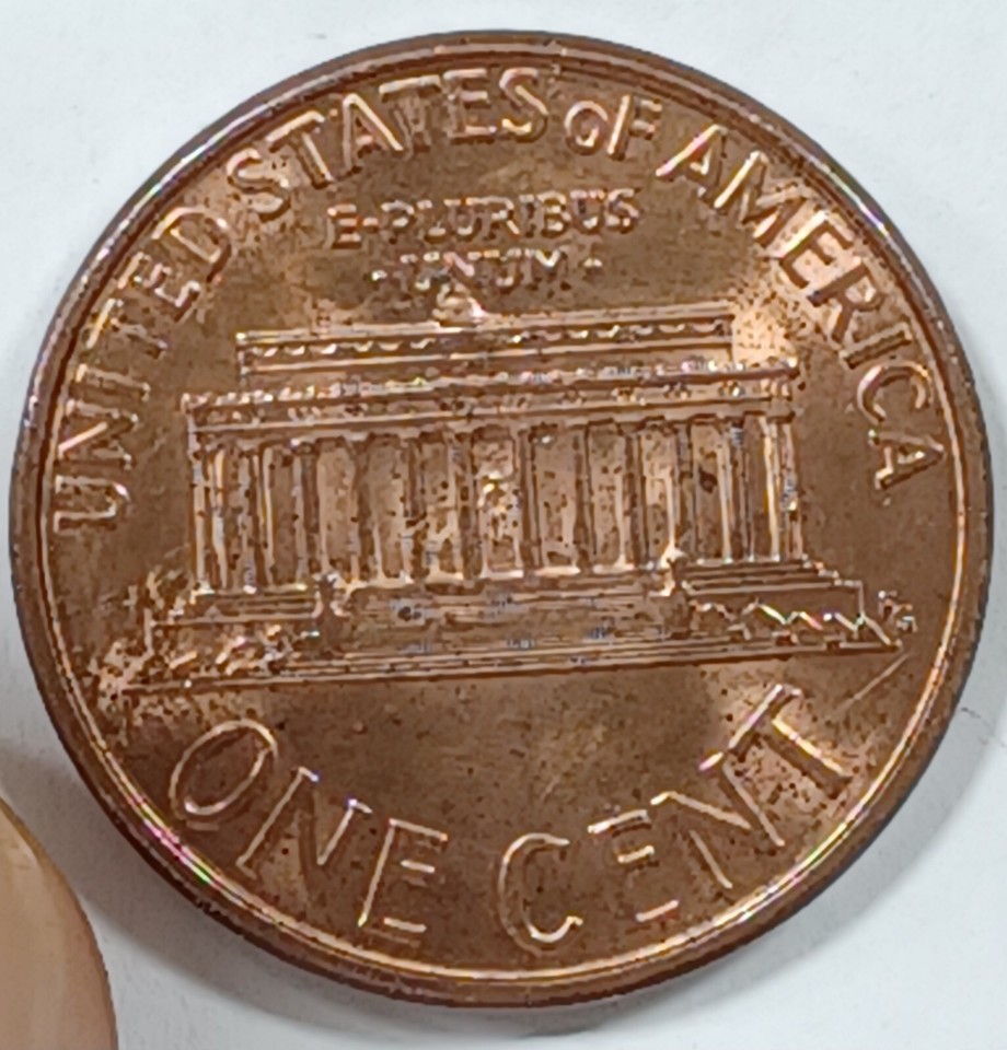 1994 Lincoln Memorial Cent Reverse Error Die Chip Crack On Top Of ...