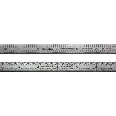 6 Inch 3R Flexible Machinist Rule Stainless 1/10, 1/50, 1/32, 1/64 Made ...