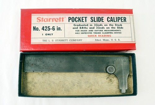 STARRETT No.425-6 6-Inch Steel Pocket Slide Caliper. Made in the USA | eBay