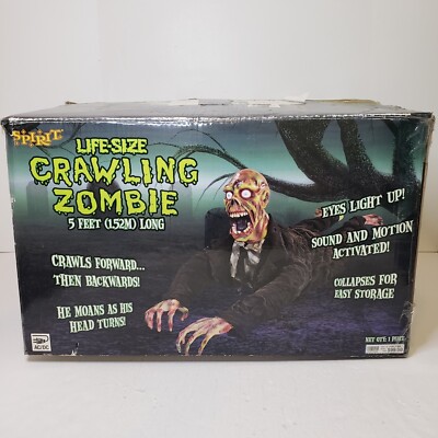 Spirit Life Size Crawling Zombie 5 Ft Animatronic 2010 Halloween ...