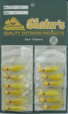 Slater 33T-32 Threadneck Jig 1/32 oz Size 6 Yellow/yellow Card of 12 ...