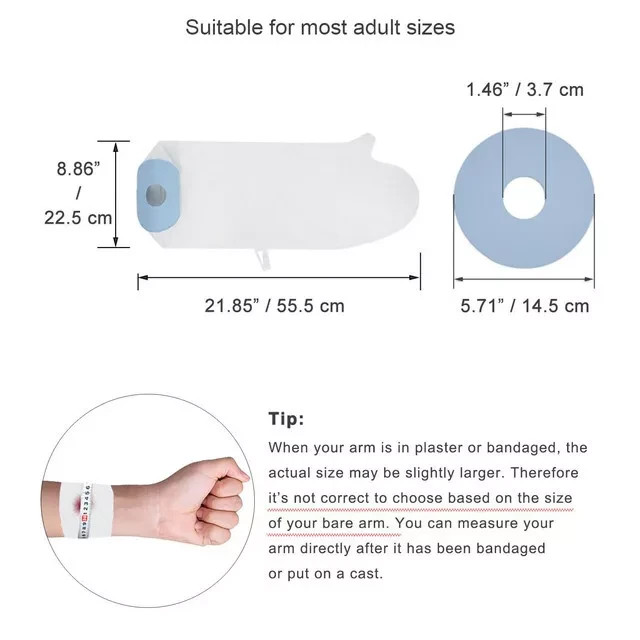 Waterproof Plaster Cast Cover Reusable Short Arm Wrist Protector for ...