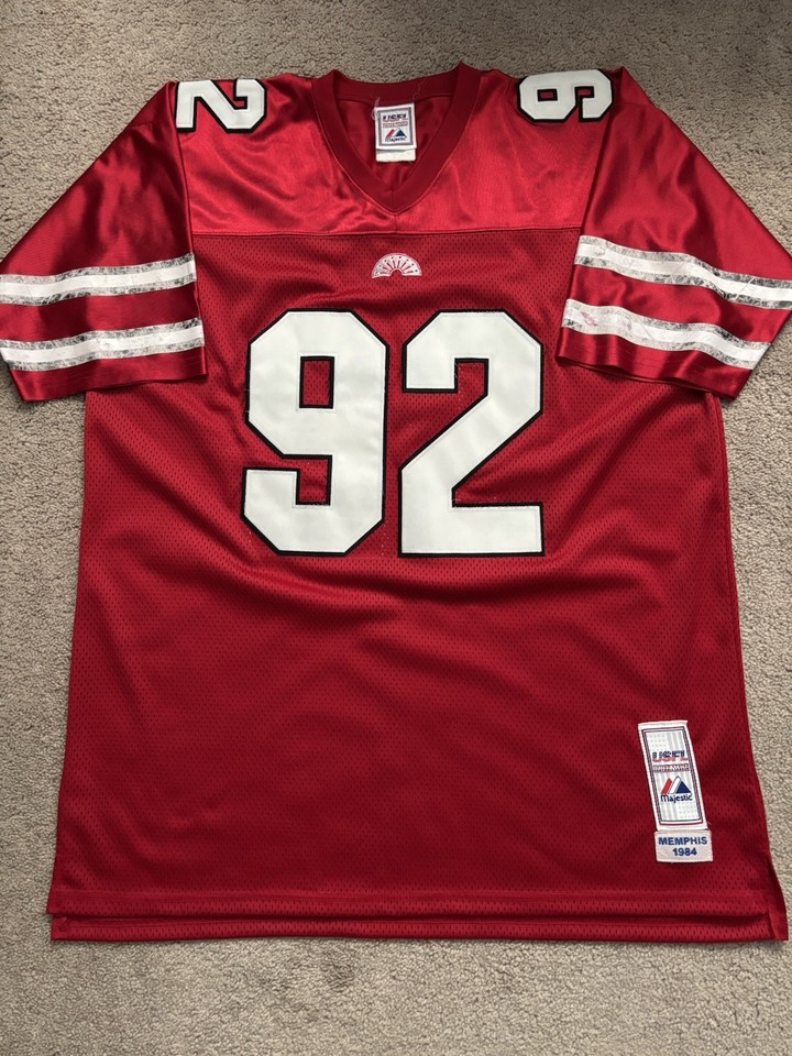 Vintage USFL Majestic Memphis Showboats Reggie White #92 Mens Size ...