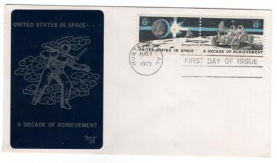 First day cover, Scott #1434-5, Space Achievement, Sarzin metallic ...