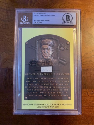 Grover Cleveland Alexander Cut Handwriting "over" Hall of Fame PostCard ...