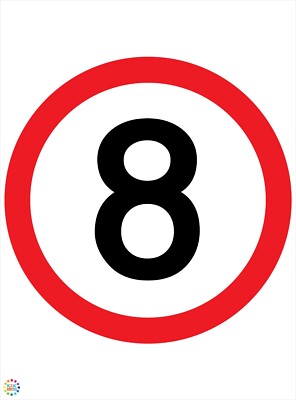 Speed Limit 8 Kph Traffic Sign/Sticker in Multiple Sizes & Materials ...