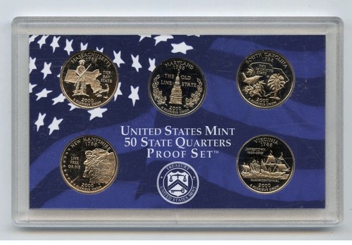 2000 -S United States Mint 50 State Quarters Proof Set 5 Coins With COA ...