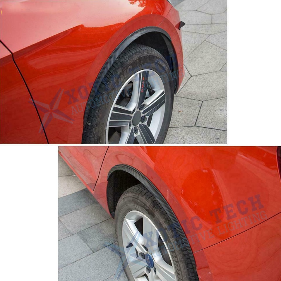 4x Carbon Fiber Texture Car Wheel Eyebrow Arch Trim Lips Strip Fender ...