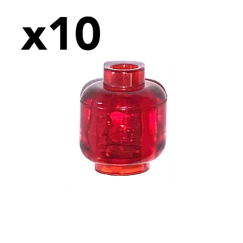 10 LEGO TRANS-RED HEADS - Minifigure head lot x10 NEW | eBay