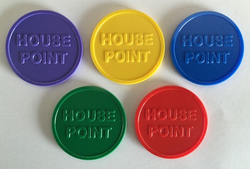 HOUSE POINT TOKENS - 35MM - HOME SCHOOL, REWARD - BAG OF 100 - FIVE ...