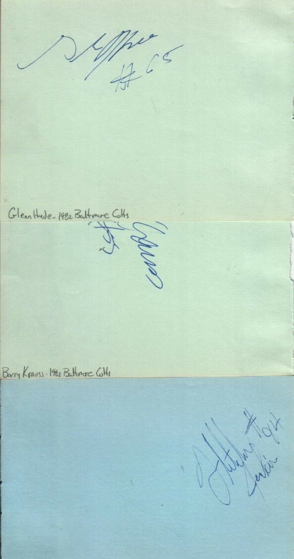 (3) 1982 Baltimore Colts Autographed Album Pages X3 NFL Football #5 | eBay