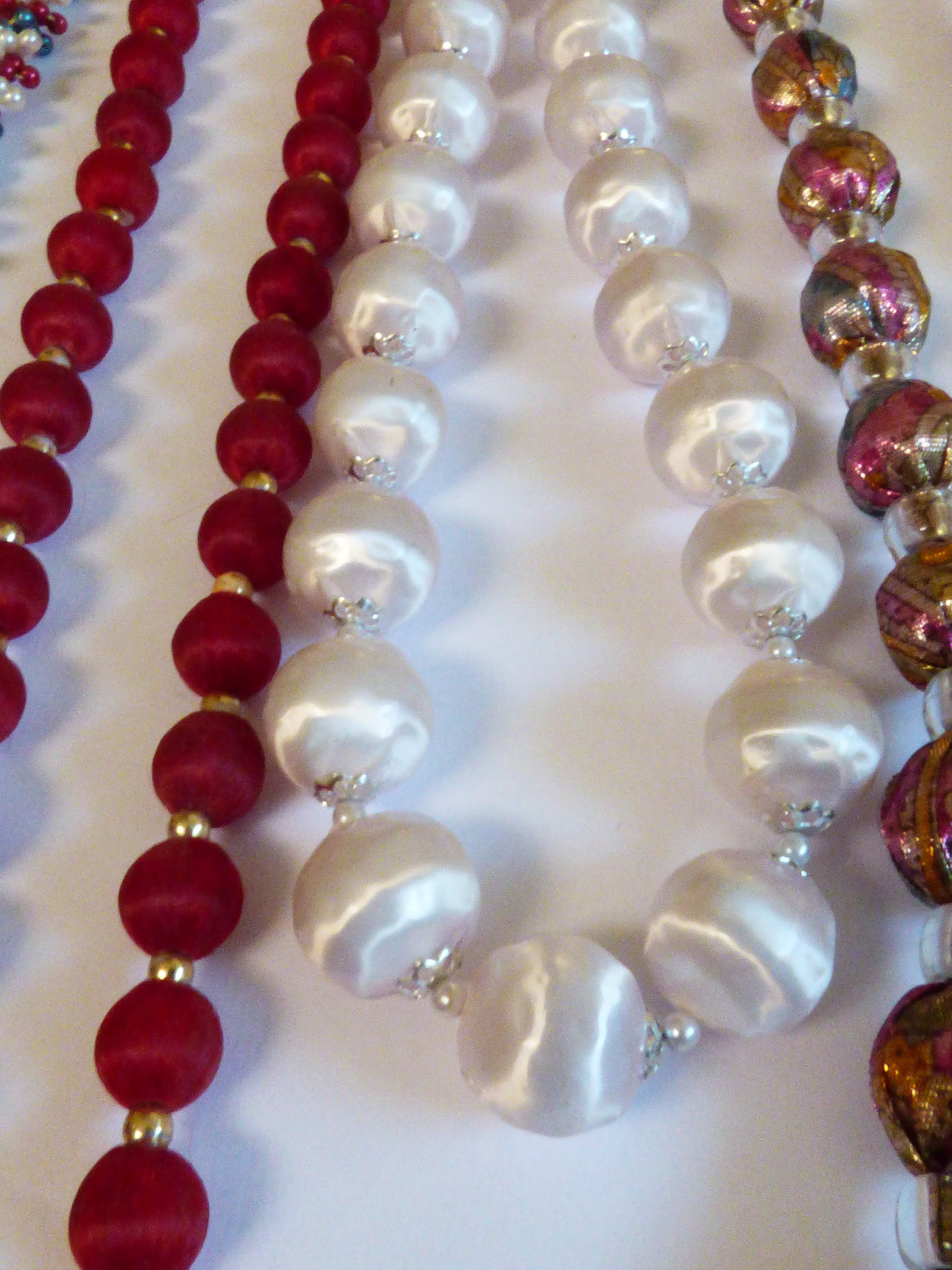 VTG lot of 8 Multi bright color fun fancy fashion strand Necklaces ...