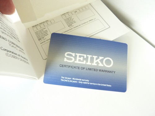 Seiko Warranty Card Analog or Quartz Watches Unused | eBay