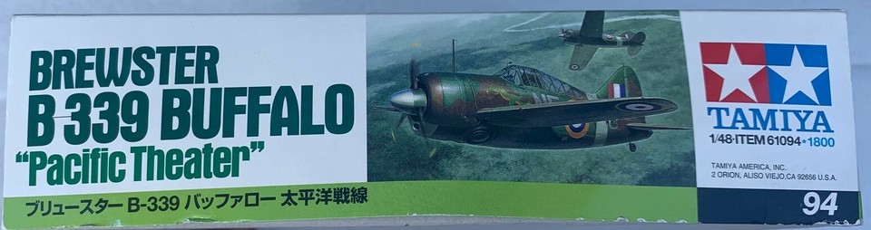 Tamiya Brewster B-339 Buffalo Plastic Model Airplane Kit #61094 scale 1 ...