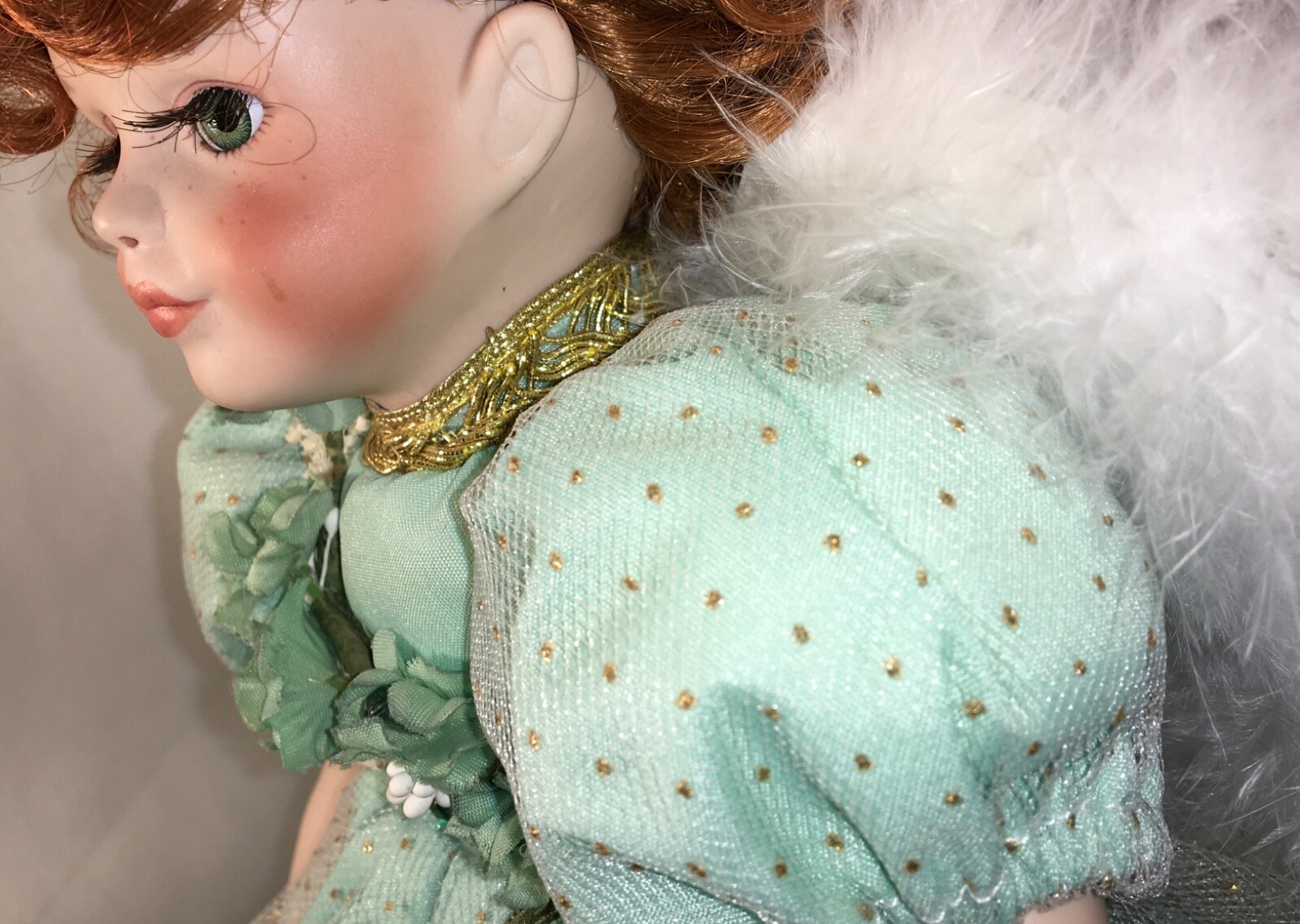 Magical Leprechaun Elf Angel Doll with pointy Ears Rare Red Hair Green ...