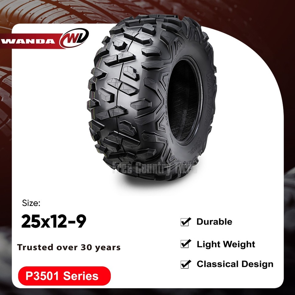 2 UTV ATV Tires 25x12-9 305/65-9 6PR Bighorn Style All Terrain John ...