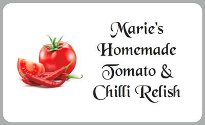 Personalised Tomato and Chilli Relish Stickers Labels for Homemade ...