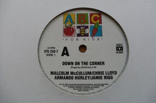 ABC KIDS MALCOLM Mc CULLUM DOWN ON THE CORNER 45 rpm 7" OZ COUNTRY Mint ...