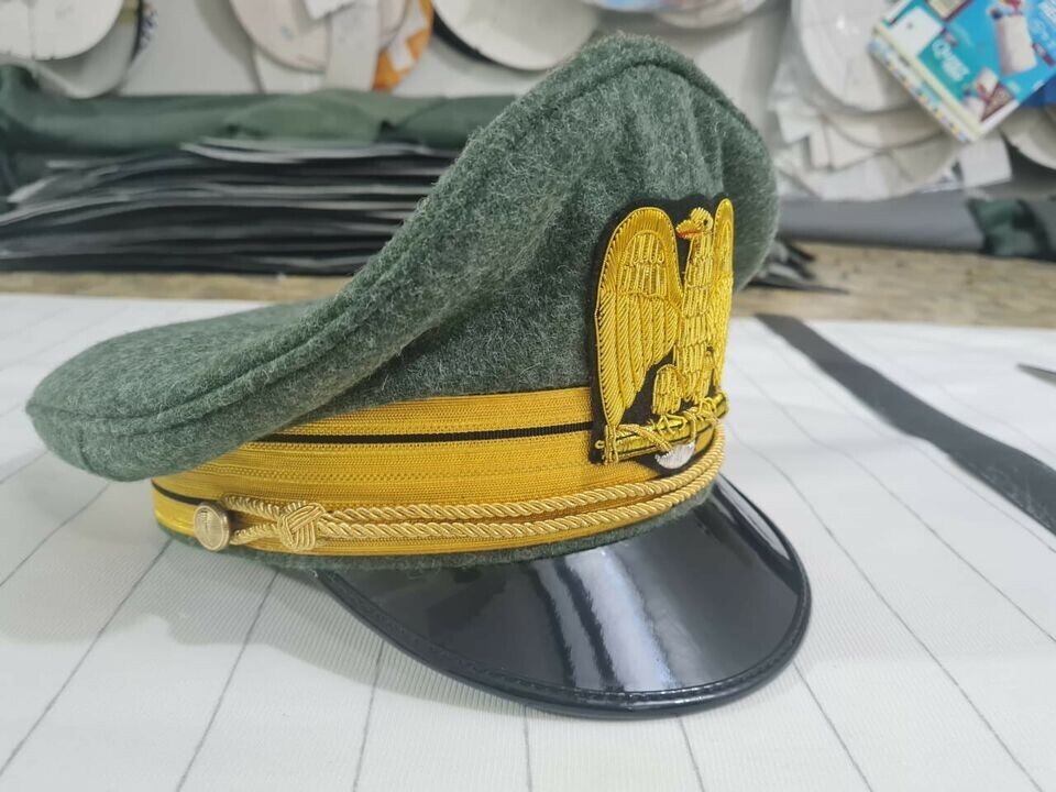 WW2 WWII ITALIAN FASCIST OFFICER VISOR HAT CAP Reproduction | eBay