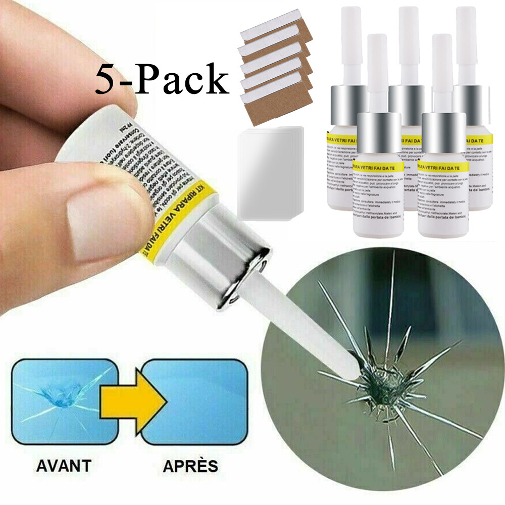 5PCS Car Windshield Repair Tool Kit With Nano Repair Fluid and Crack ...