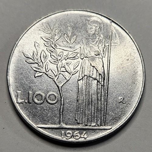 1964 Italy 100 Lire - Stainless Steel Coin - Italian - World Coin ...