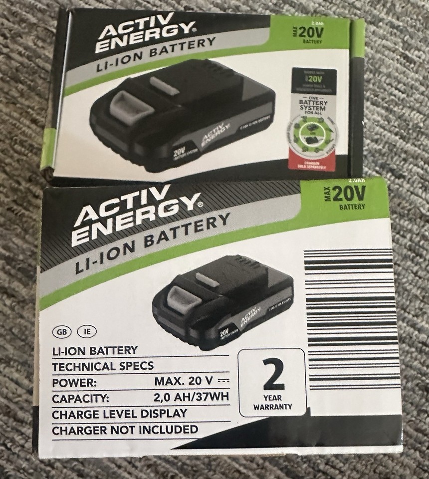 2x Aldi Ferrex Activ Energy Li-Ion Battery 20V / 2.0Ah 4061461757588| eBay