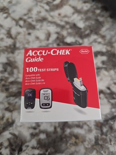 Accu-Chek® Guide Blood Glucose Test Strips, 100 Ct, Sealed Box NEW 8-5 ...