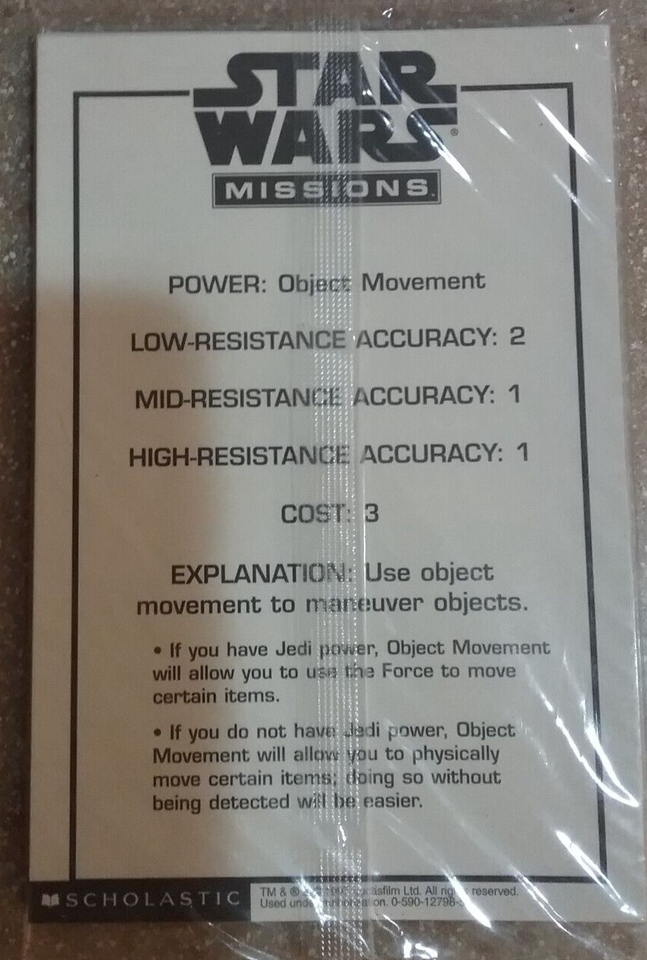 Scholastic Star Wars Missions Card Game Deck Luke Skywalker Mark Hamill ...