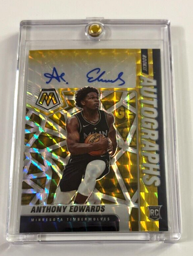 Anthony Edwards 2020-21 Mosaic Rookie Autographs Gold Prizm AUTO RC ...