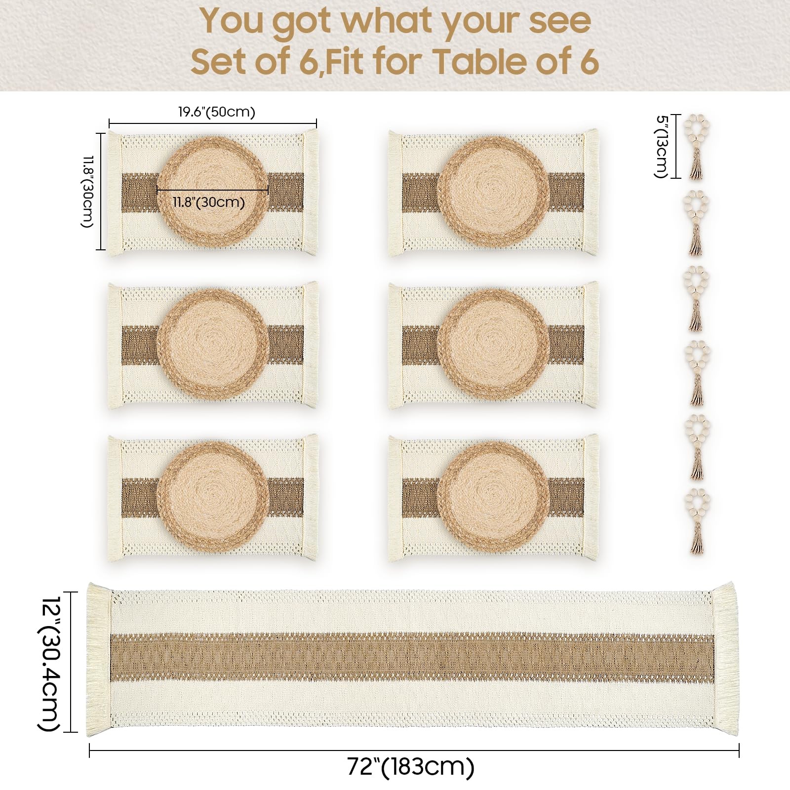 Placemats Set of 6 with Charger Plates Table Mats Table Runner and ...