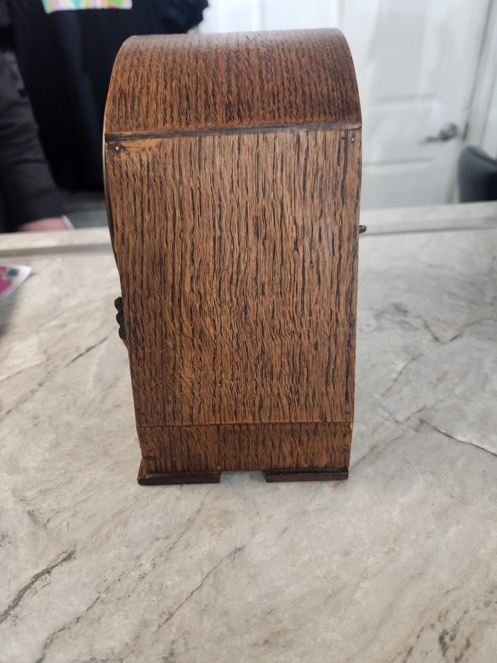 Antique 1930s Art Deco Franz Hermle Walnut 8 Day Mantle Clock w Key | eBay