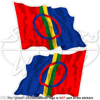 SAMI PEOPLE Flying Flag Saami Lapps SAPMI Lapland 120mm(4,7") Stickers ...