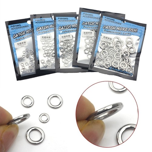 Reliable 50pcs Stainless Steel Fishing Solid Ring Split Ring Swivel ...