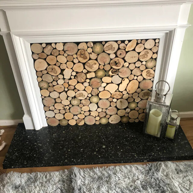 Decorative fireplace display logs Wood Slices Rustic decor Wall craft ...