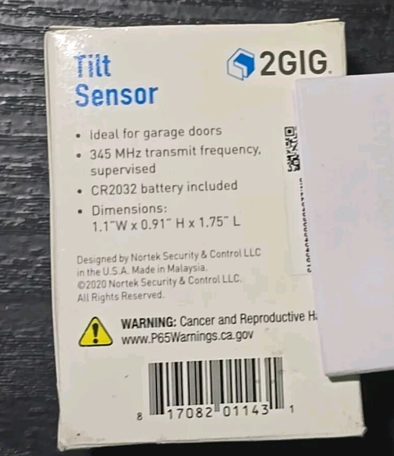 Linear / Nortek / 2GIG 2GIG-TILT1-345 345 MHz Tilt Sensor Security ...